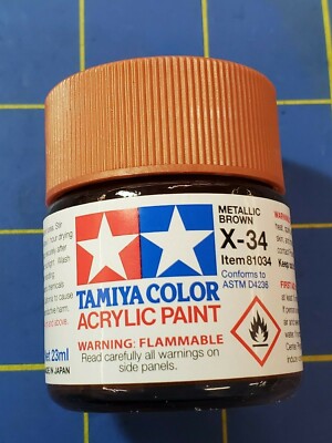 Tamiya X-34 Metallic Brown 23ml #81034 Acrylic Paint Ships from USA Mid ...