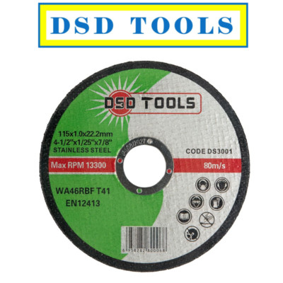 DSD TOOLS 4.5" Metal Cutting / Slitting Discs Ultra Thin 115mm x 1mm x ...