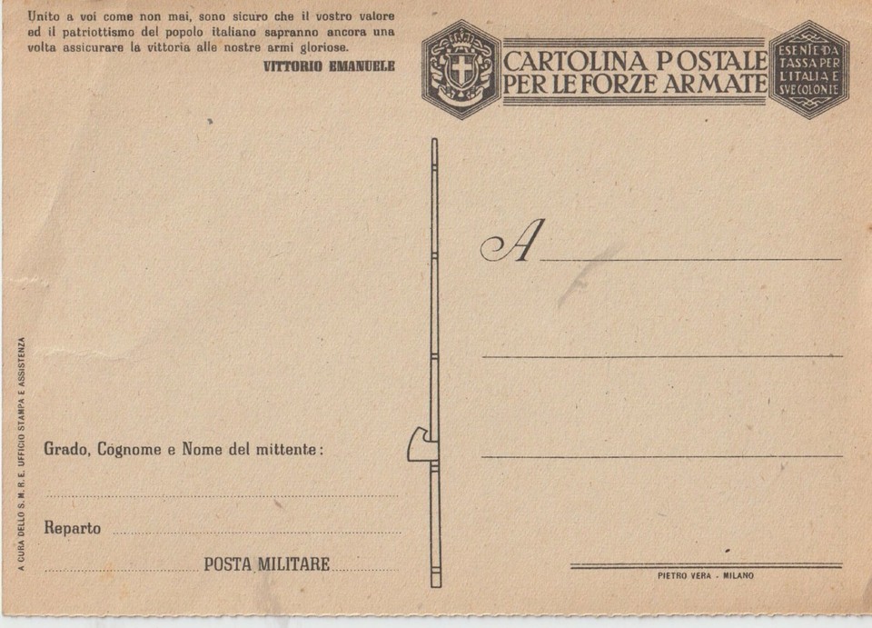 ITALY FASCIST PROPAG. THE EMPEROR REWARDS HIS WORTHY SOLDIERS POSTAL ...