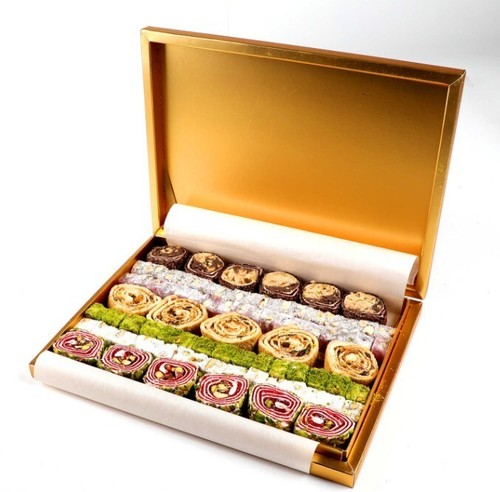 Turkish Sultan and Double Roasted Turkish Delight Gold Box 1100g 2.43 ...