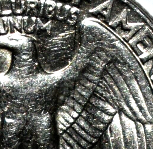 1990 D Washington Quarter Error Double-Die Mint Mark, DD Wing Die Clash ...