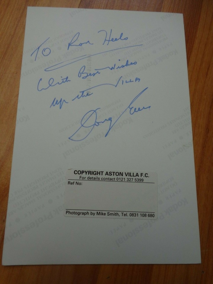 SIGNED DOUG ELLIS CHAIRMAN ASTON VILLA FC FOOTBALL PHOTO AUTOGRAPH ...
