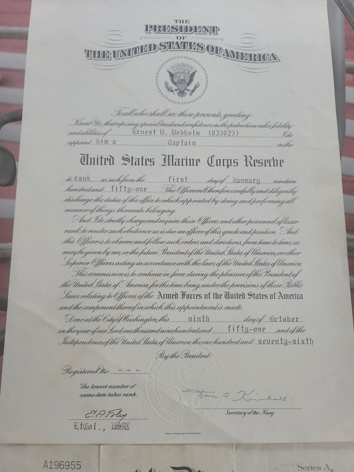 WW2 USMC Marine Documents To a Navigator VMD-154 Fought in the Pacific ...