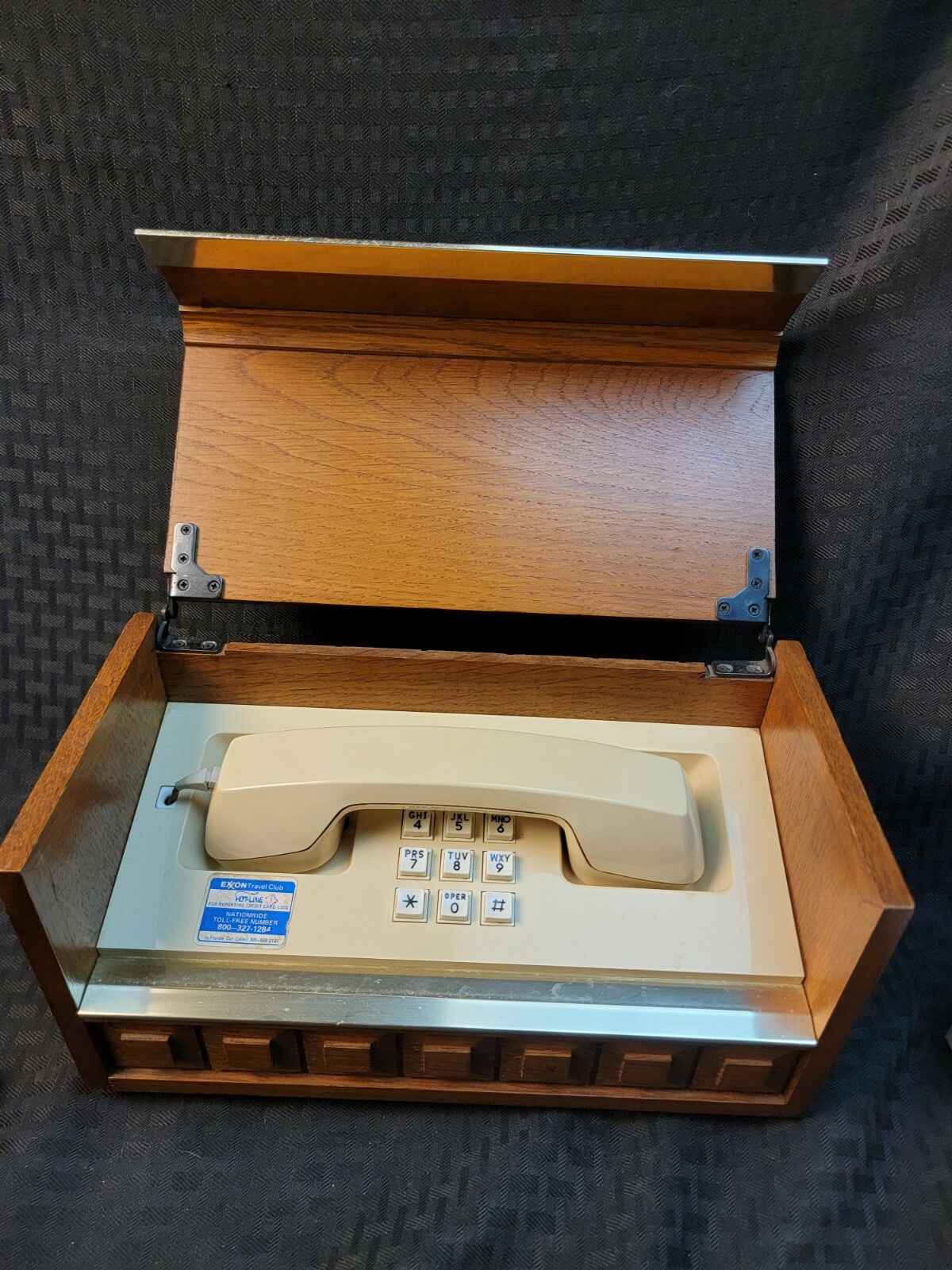 Vintage 1970s Western Electric Stowaway Phone In Wood Case Tested MCM ...