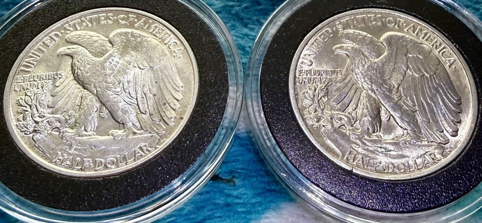 Walking Liberty Half Dollars lot of 2 Uncirculated UNC MS BU+ 1942 ...