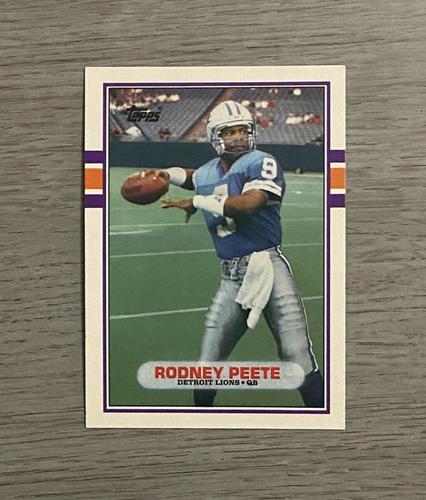1989 NFL Topps Traded Fotball | Rodney Peete RC | #9T | Detroit Lions ...