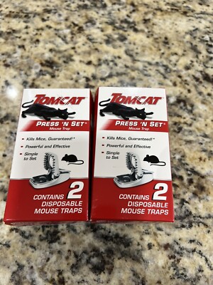 Tomcat Press N Set Mouse Trap Plastic Spring-Loaded Mouse Killer with ...