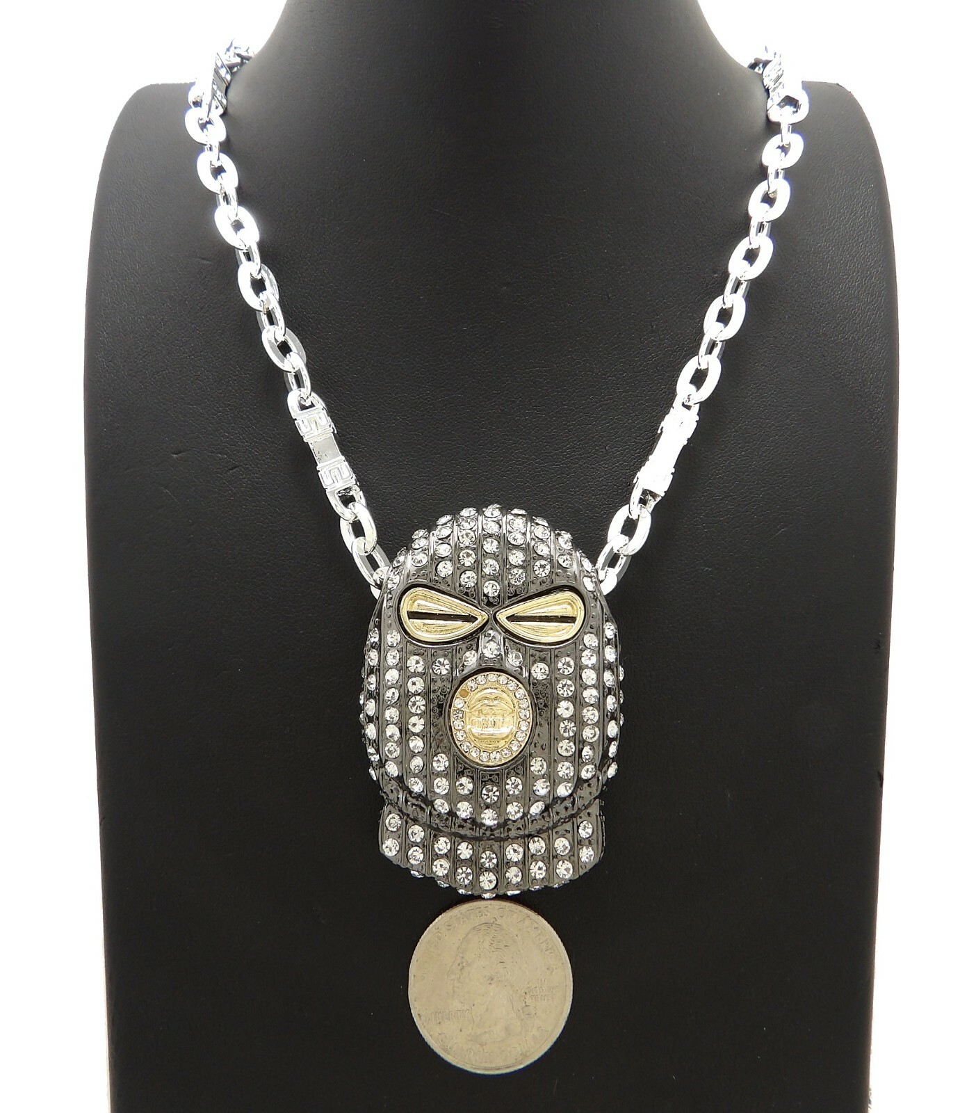 New Iced Goon Mask Pendant 6mm/30" Link Chain Hip Hop Necklace ...