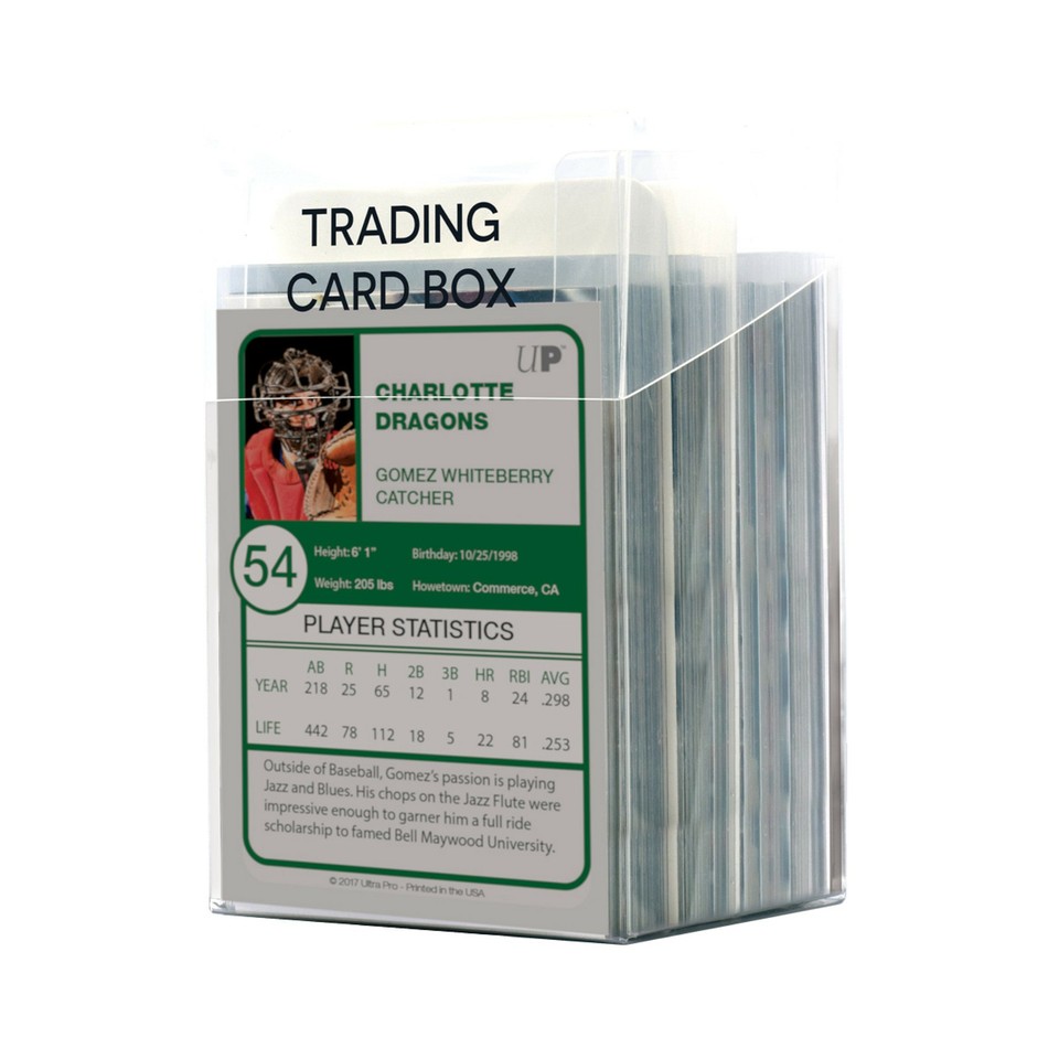 NEW Ultra Pro TRADING CARD BOX Clear Storage Box w/ 2 Dividers 85670 | eBay