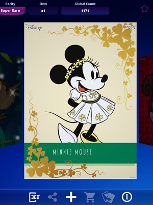 TOPPS DISNEY COLLECT SR LUCKY COLLECTION GOLD CHARACTER CARD MINNIE ...