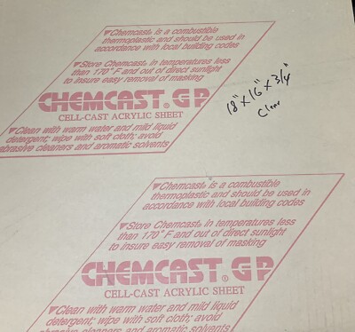 CELL CAST ACRYLIC/PLEXIGLASS CLEAR SHEET 3/4" X 9" x 9" | eBay