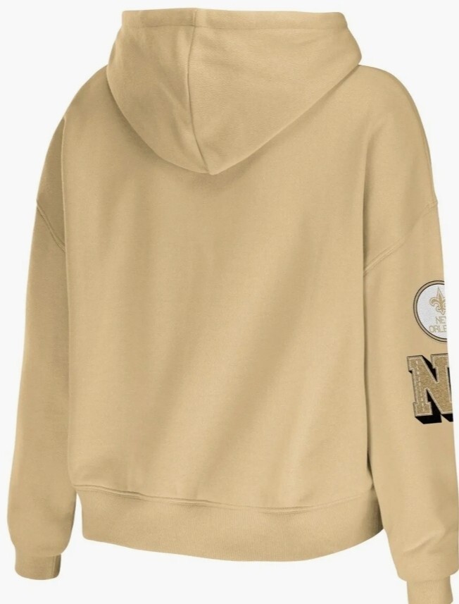 Women's NFL Gold New Orleans Saints Plus Size Modest Cropped Patch ...