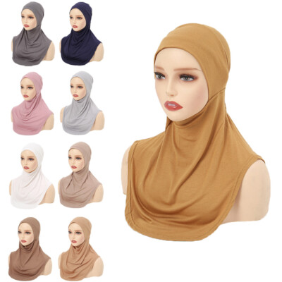 Muslim Underscarf Inner Hijab Women Headscarf Wrap Turban Instant Pull ...
