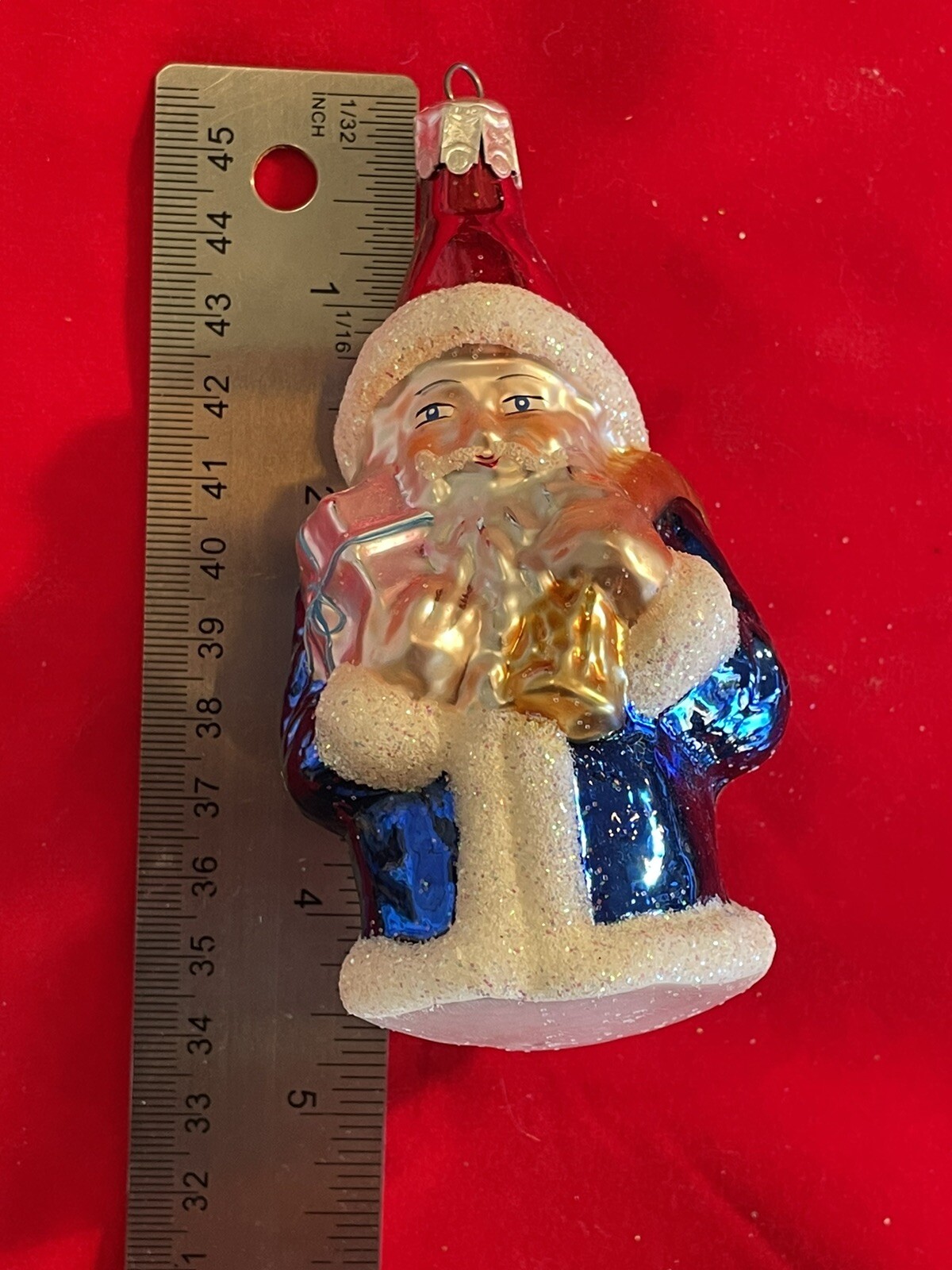 90-065-0, 4.5'' Blue jacket Santa Christopher Radko Christmas ornament ...