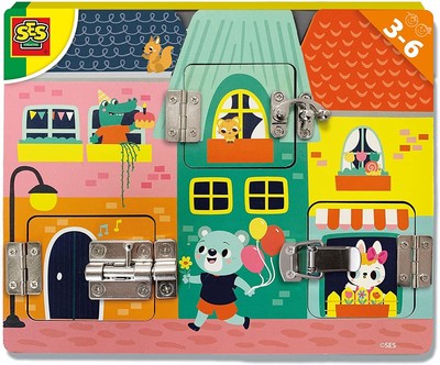 SES Creative 14694 I learn - Latches board - Sustainable wooden latches ...