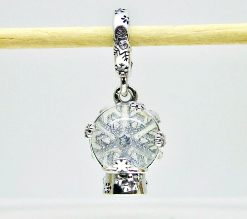 Authentic Pandora #792369C01 Snowflake Snow Globe Dangle Charm with ...