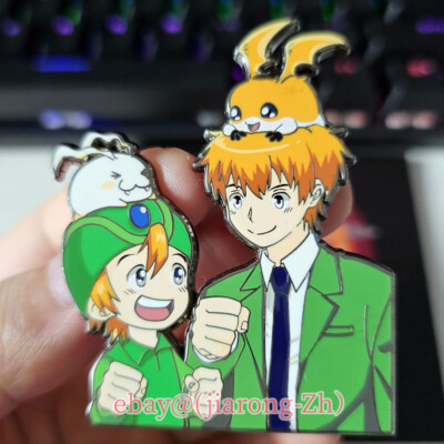 Digimon Takaishi Takeru & Patamon cartoon Metal backpack badge Pin ...