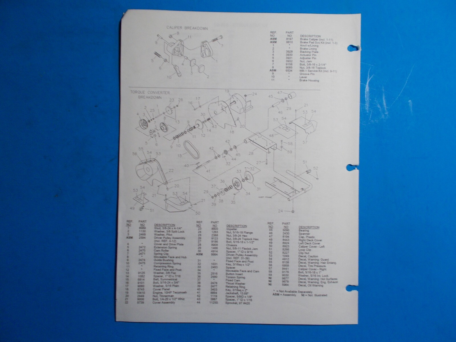 1999 MANCO MACHINE OFFROAD VEHICLE MODEL 810-03 OPERATORS MANUAL ...