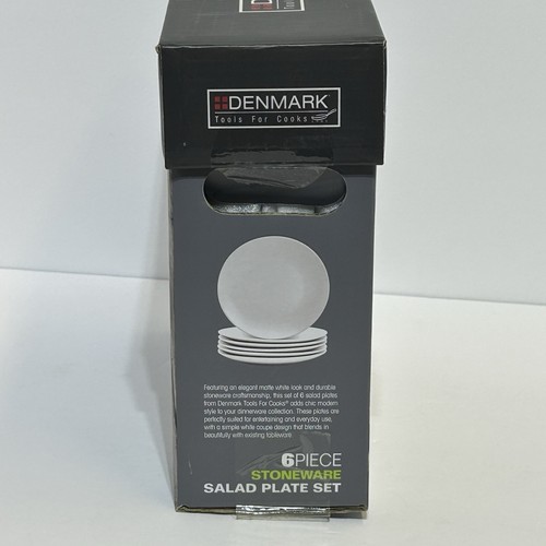 NEW Denmark Tools For Cooks Set Of 6 White Porcelain Salad Plates 8 ...