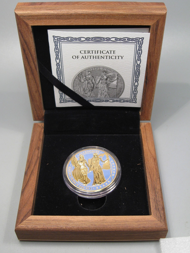 2019 Germania Colorized 1 oz .9999 Silver 5 Marks. Allegories Columbia ...