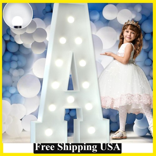 4FT White Marquee Light Up Letter A Large Marquee Letters for Party ...