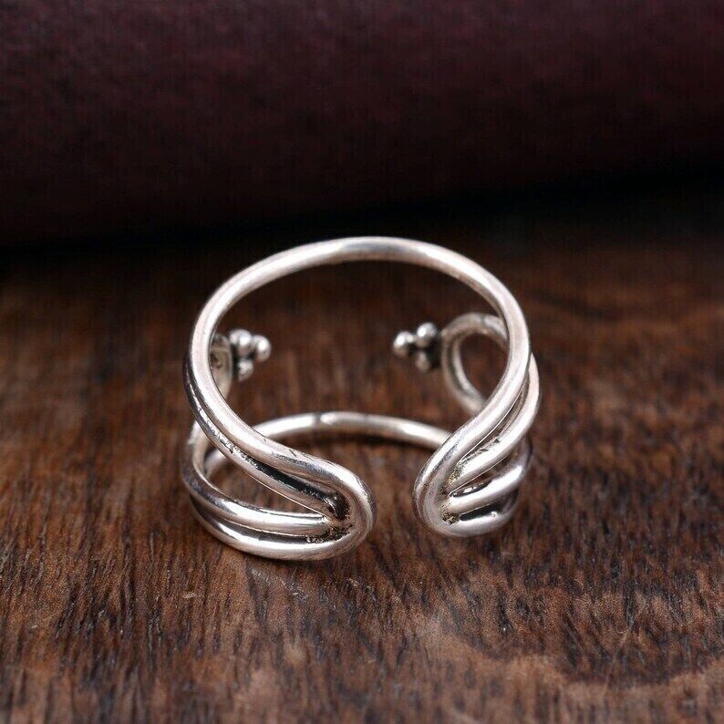 Lateral Splint 925 Sterling Silver Handmade Band & Statement Ring For ...