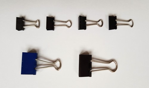 6 Bulldog Fold-back Paper Metal Clips/Grips; Removable; 2 Sizes - 3.2 ...