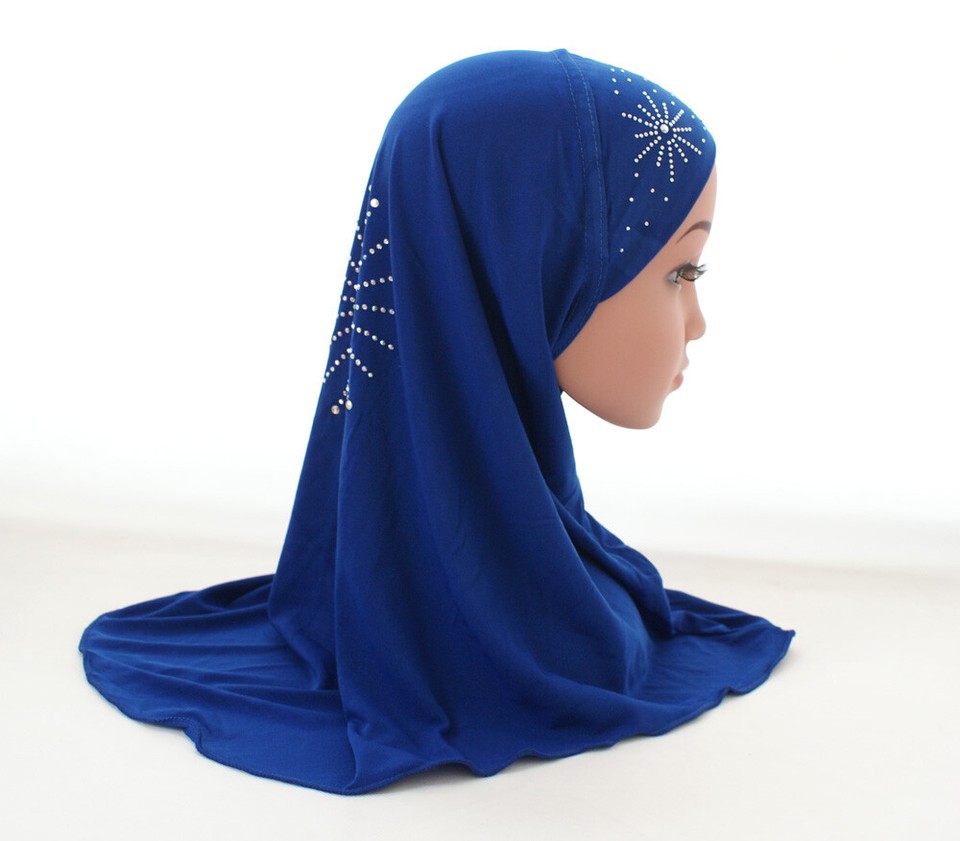 2-6Y Muslim Kids Girls All Cover Hijab Scarf Islamic Ramadan Headwear ...