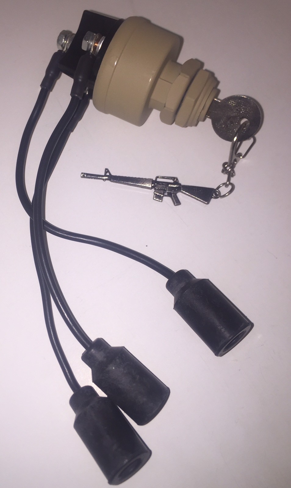Tan Keyed Ignition Switch +M16 Key Chain Plug Play, fits Military ...