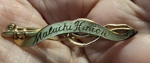 DAR Daughters of the American Revolution Ribbon Pin Malachi Hinton GF ...