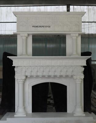 MONUMENTAL CARVED GOTHIC MARBLE FIREPLACE MANTEL - GFPM43-W | eBay