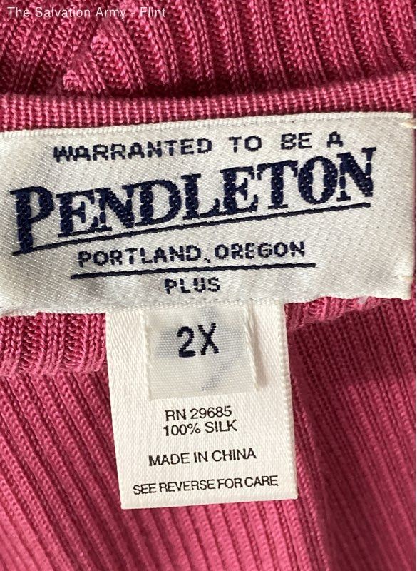 Pendleton Womens Pink Silk Short Sleeve Round Neck Pullover Sweater ...