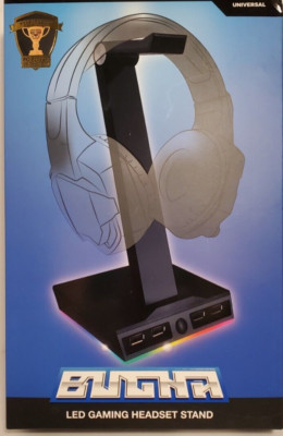 Bugha LED Gaming Headset Stand with 4 USB Connections Color Changing ...