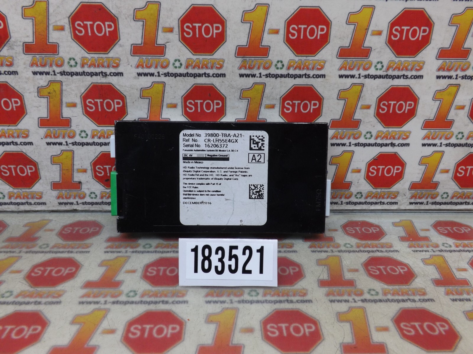 2016-2020 HONDA CIVIC SATELLITE RADIO CONTROL MODULE 39800-TBA-A21 OEM ...