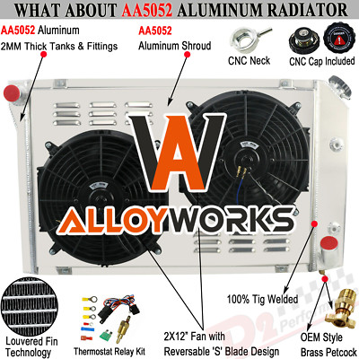 CC718 3 Row Radiator Shroud Fan For 1977-1982 Chevy Corvette C3 350 5 ...