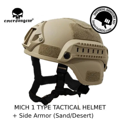 Emerson Tactical Fast Helmet Bump MICH Ballistic MH Type NVG +Side Rail ...