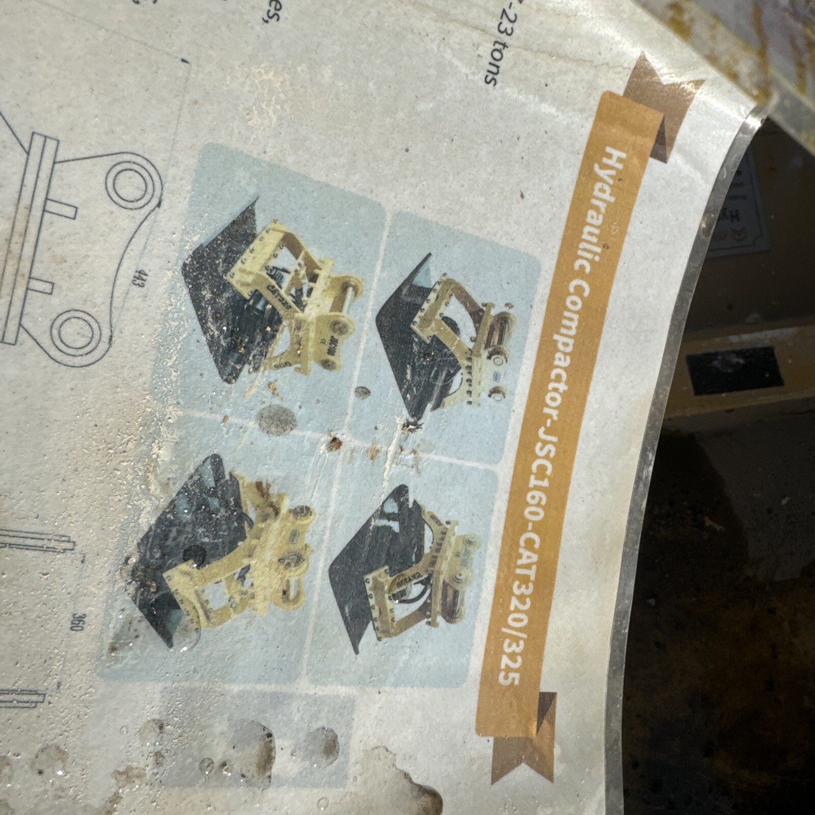 Cat 320 Excavator Hydraulic plate compactor JSC160 80 MM Pins ...