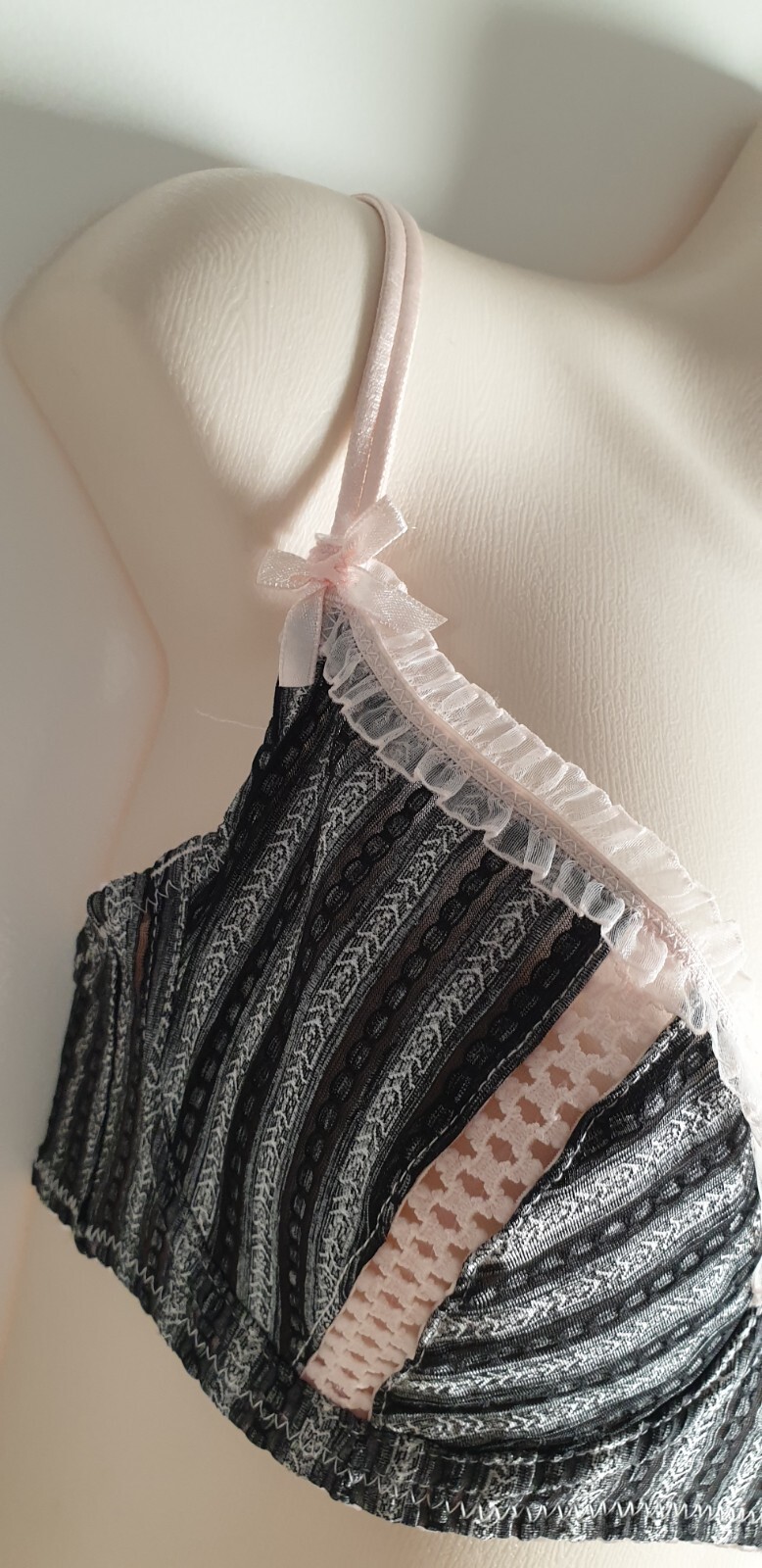 Underwear Of Sweden Black Bra Size 10C With Satin Bows Brand New With ...