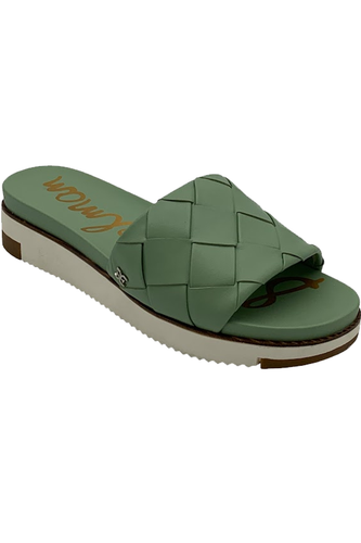 Sam Edelman Leather Woven Slide Sandal Adaley Seaglass Green | eBay