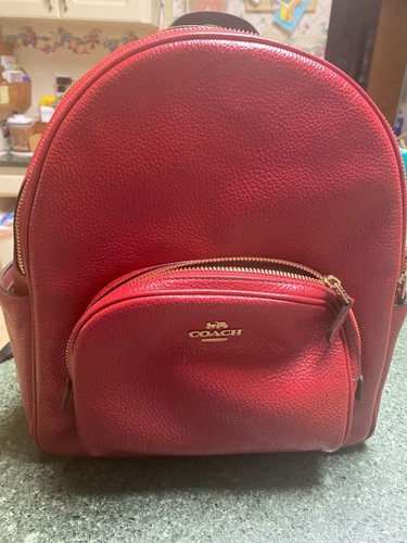 Authentic Coach Court Pebbled Leather Pack Red Backpack 5666 | eBay