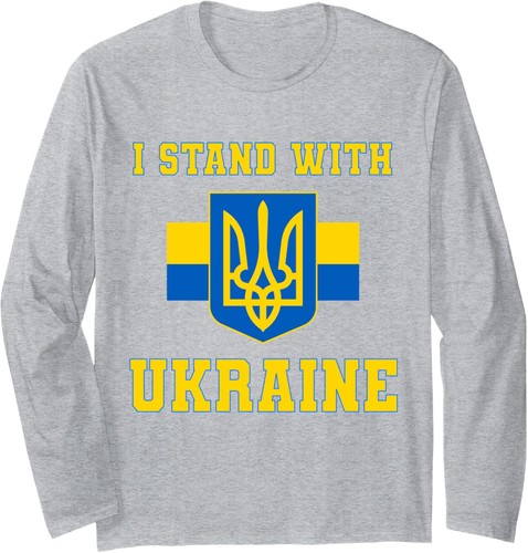 I Stand With Ukraine Ukrainian Flag Supporting Friend Long Sleeve ...