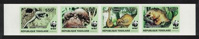 Three-cusped Pangolin Imperf Strip of 4v Togo 2010 MNH MI#3454B-3457B ...