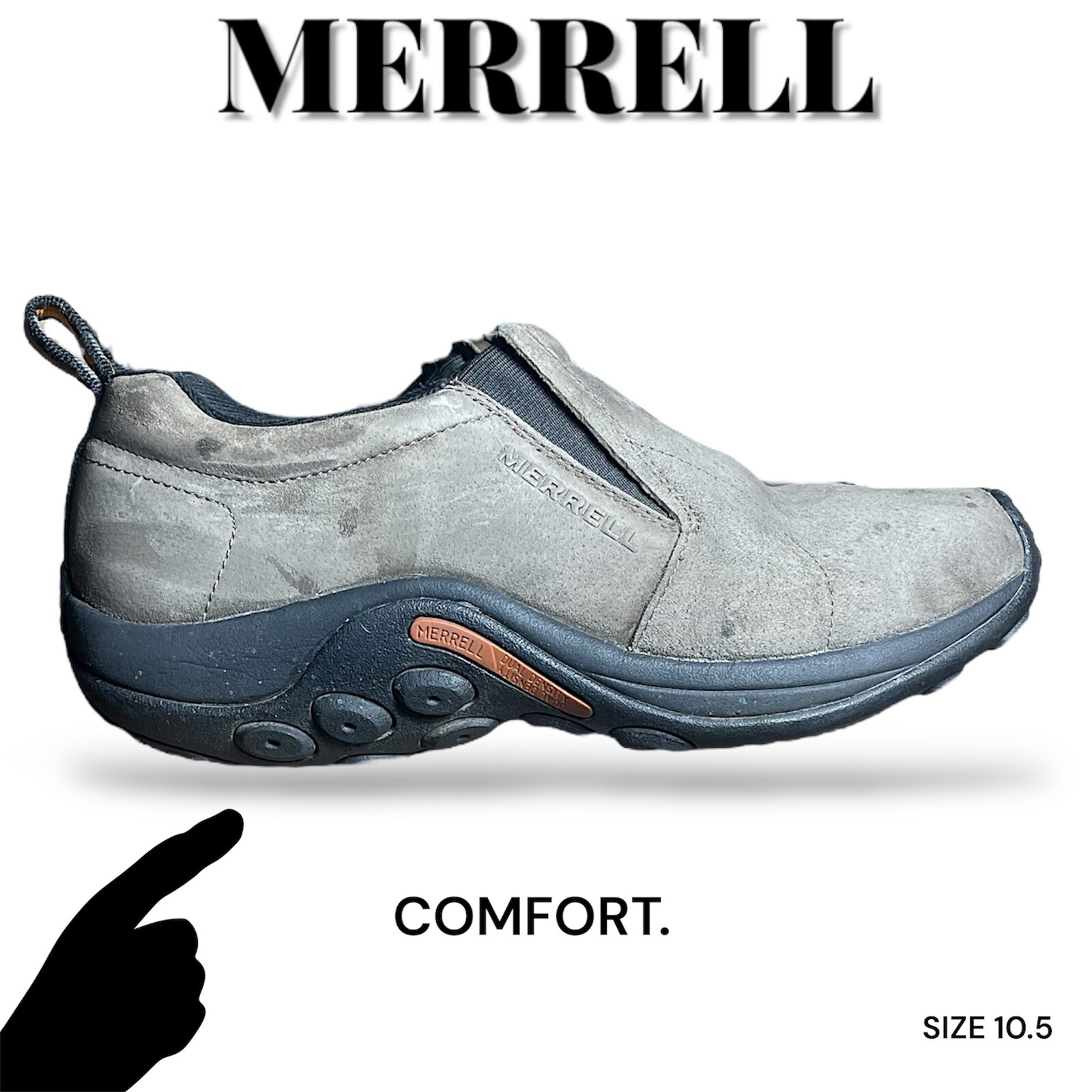 Merrell Men’s Shoes 10.5 Gunsmoke Gray Suede Leather … - Gem
