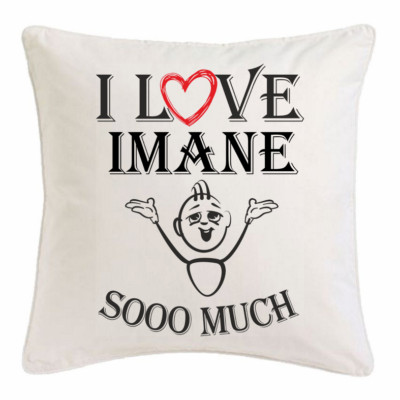 I Love Imane KISSENBEZUG 40X40cm Ich Liebe Imane Weiss 103688 | eBay.de