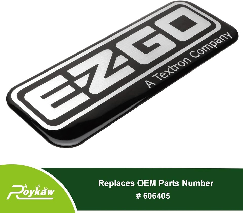 Roykaw EZGO RXV Golf Cart Front Name Plate/Emblem for 2008-up Black ...