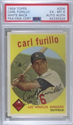 1959 Topps Carl Furillo (white back) #206.2 PSA/DNA Certified Authentic ...