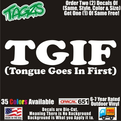 TGIF Funny DieCut Vinyl Window Decal Sticker Car Truck SUV JDM | eBay