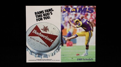 1989 Los Angeles Rams Pocket Schedule "Budweiser" | eBay