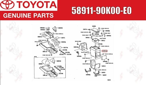 Toyota Genuine LAND CRUISER Prado 95-99 Console Box SUB ASSY 58911 ...
