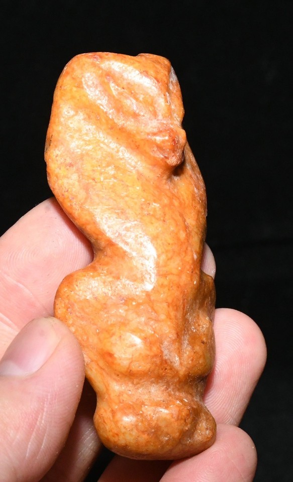 2.8''Chinese Hongshan Culture Old Jade Carving People Person Human Face ...